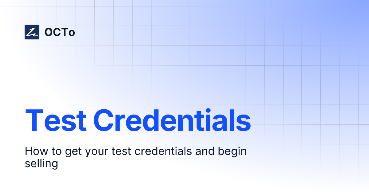Test Credentials | OCTo