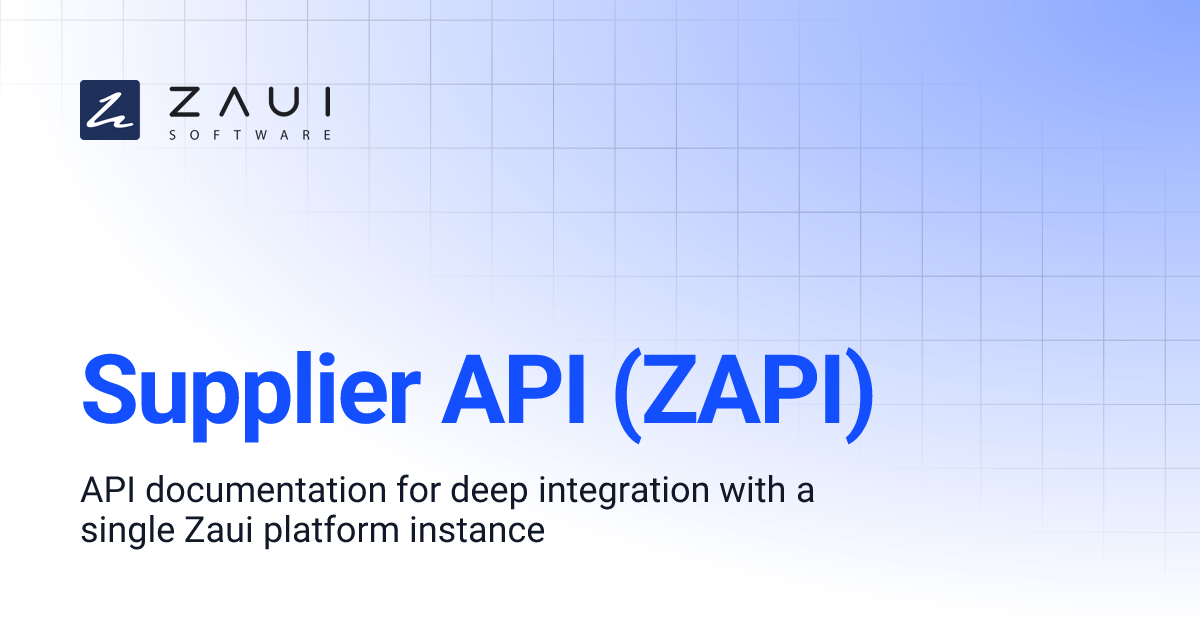 Supplier API (ZAPI)