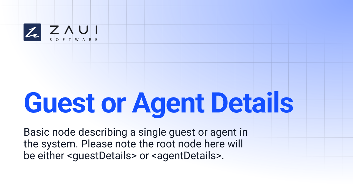 Guest or Agent Details | Supplier API (ZAPI)